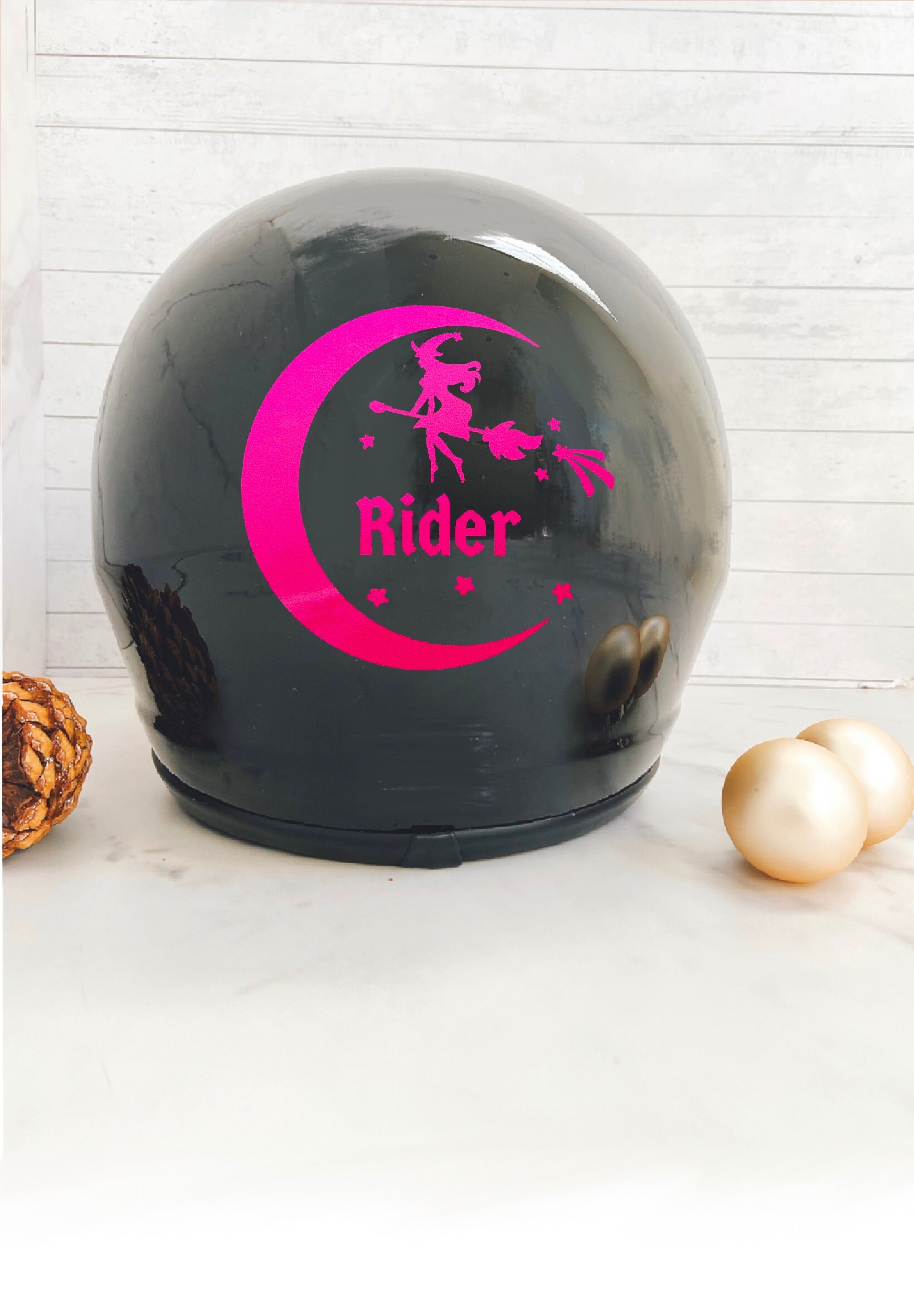 Motorcycle Helmet Decal Sticker Gift for Her Lady Rider Decal Moon ...