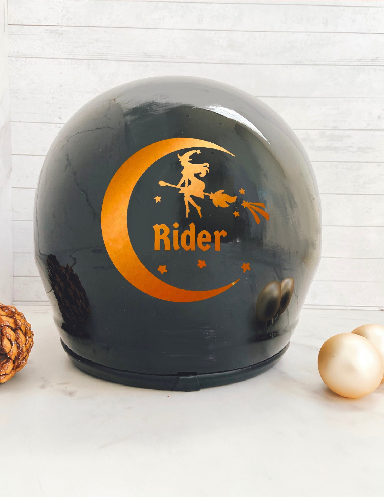 Motorcycle Helmet Decal Sticker Gift for Her Lady Rider Decal Moon ...