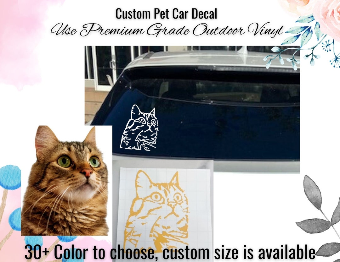 Custom Pet Car Decal Cat Lover Sticker Personalized Pet Sticker Gift ...