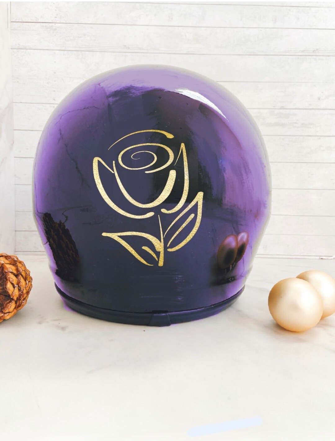 Rose Gold Rose Decal for Motorcycle Helmet Girl Bike Floral Vinyl ...