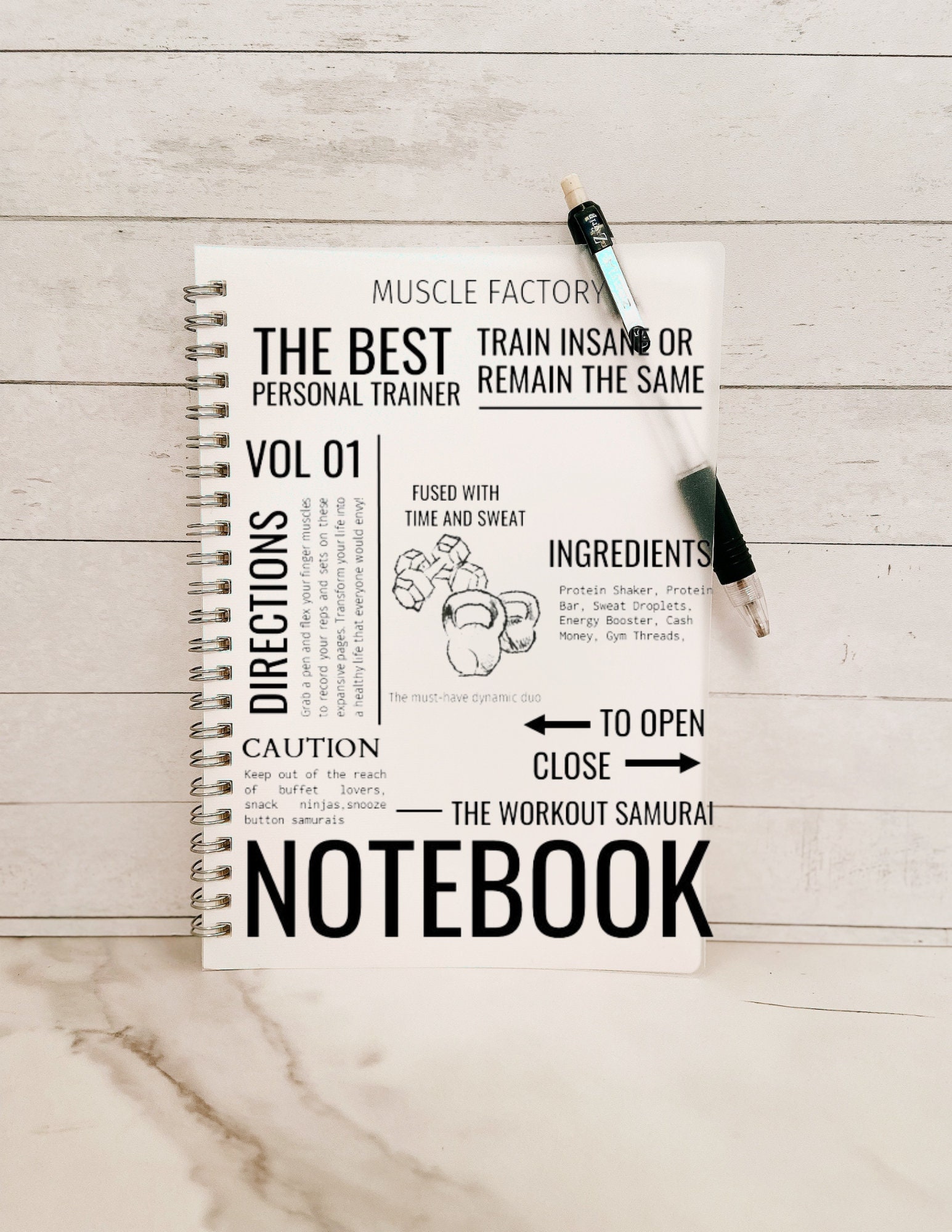 Workout Journal Personalize Fitness Planner Notebook Fitness Log Book ...