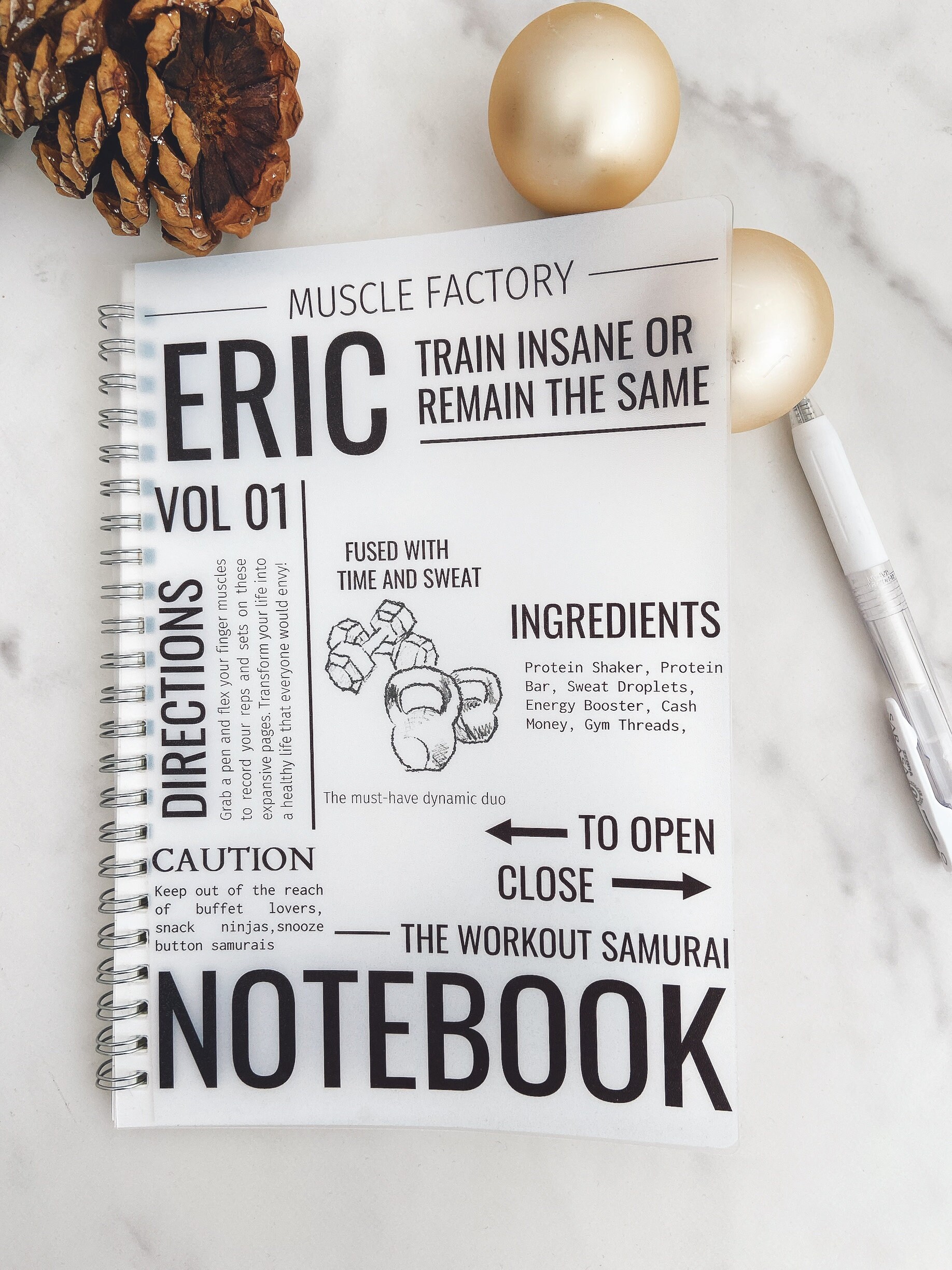 Workout Journal Personalize Fitness Planner Notebook Fitness Log Book ...