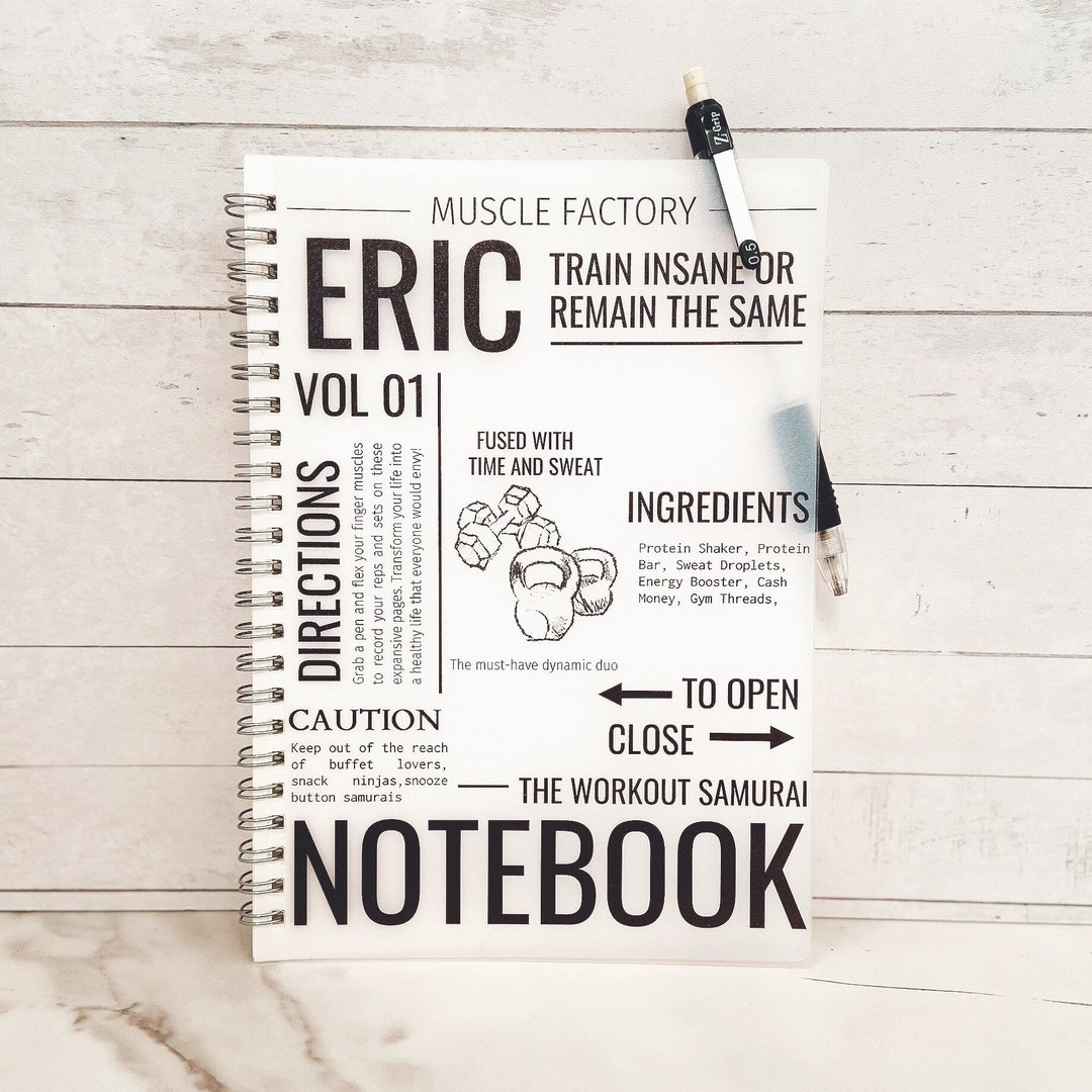 Workout Journal Personalize Fitness Planner Notebook Fitness Log Book ...