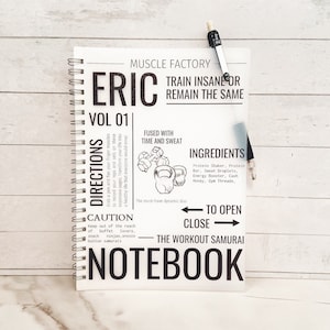 Workout Journal Personalize Fitness Planner Notebook Fitness Log Book ...