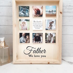 Custom Dad Multiple Photo Wooden Frame With Personalized Foiled Text ...