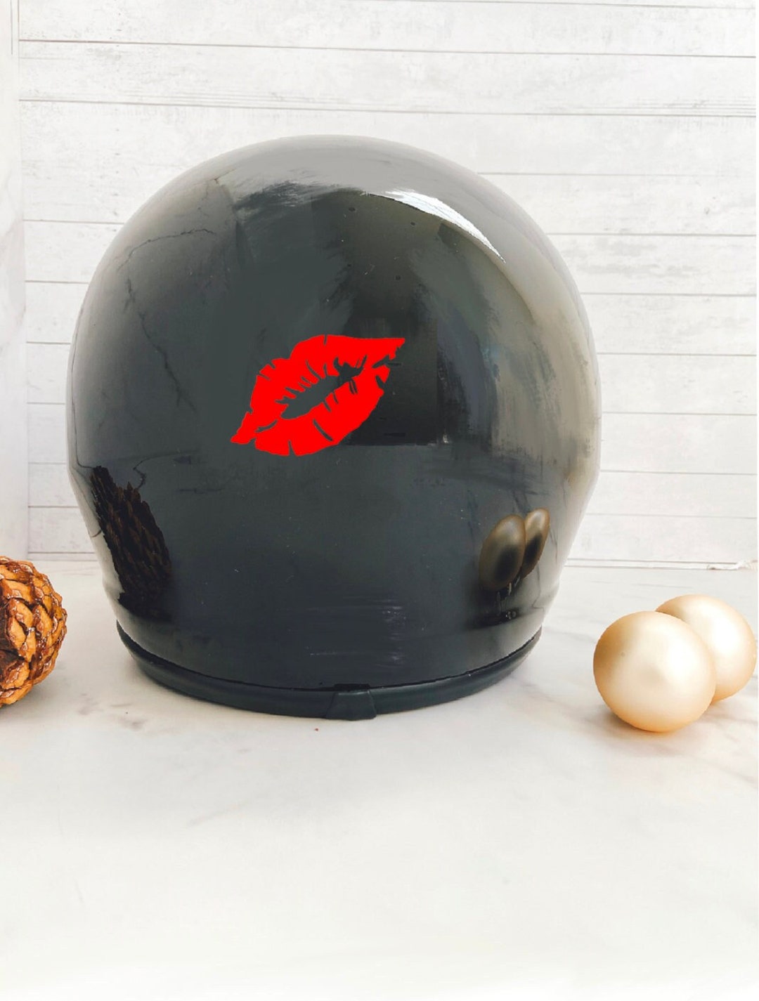 Red Lip Kiss Decal Sticker for Motorcycle Bike Helmet Gift for Love ...