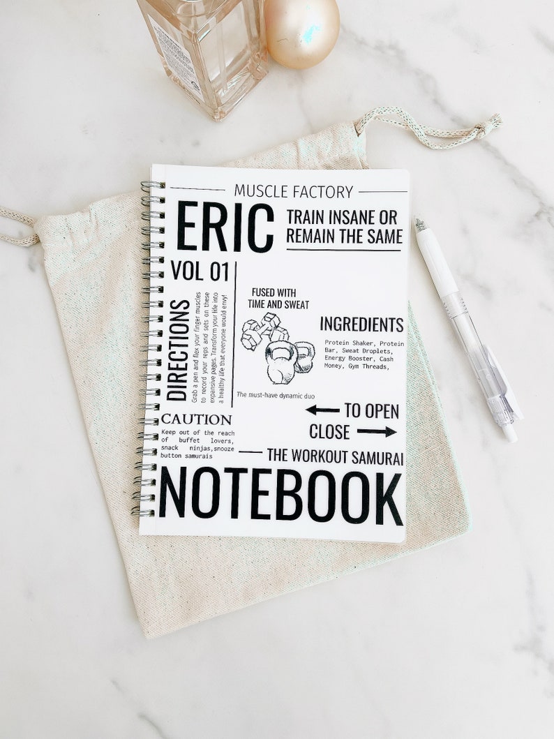 Workout Journal Personalize Fitness Planner Notebook Fitness Log Book ...