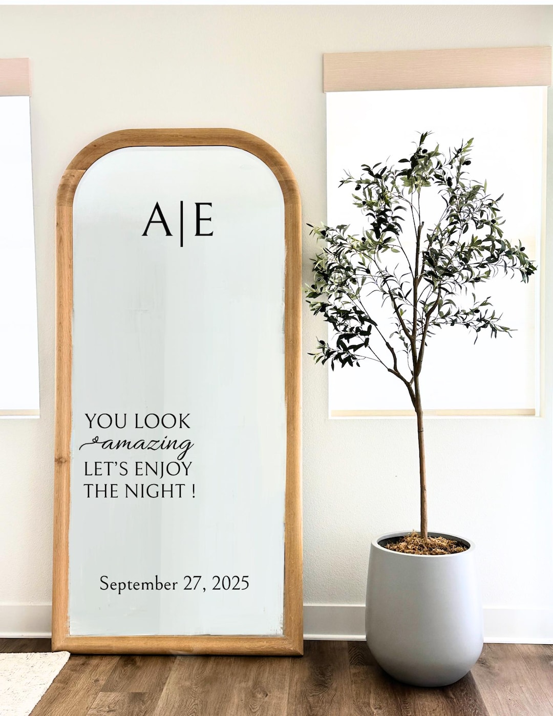 Custom Wedding Vinyl Decal Selfie Welcome Mirror Sign With Bride and ...