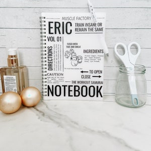 Workout Journal Personalize Fitness Planner Notebook Fitness Log Book ...