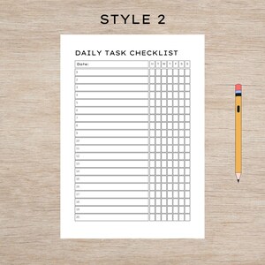 Daily Task Checklist Printable, to Do List Template, Plan Your Daily Activities to Start Your ...