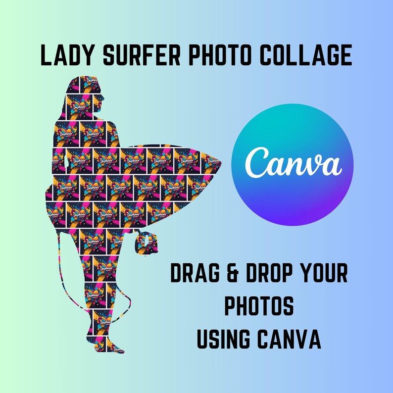 Surf Photo Collage. Beach Photos, Canva Collage Drag and Drop Photos ...