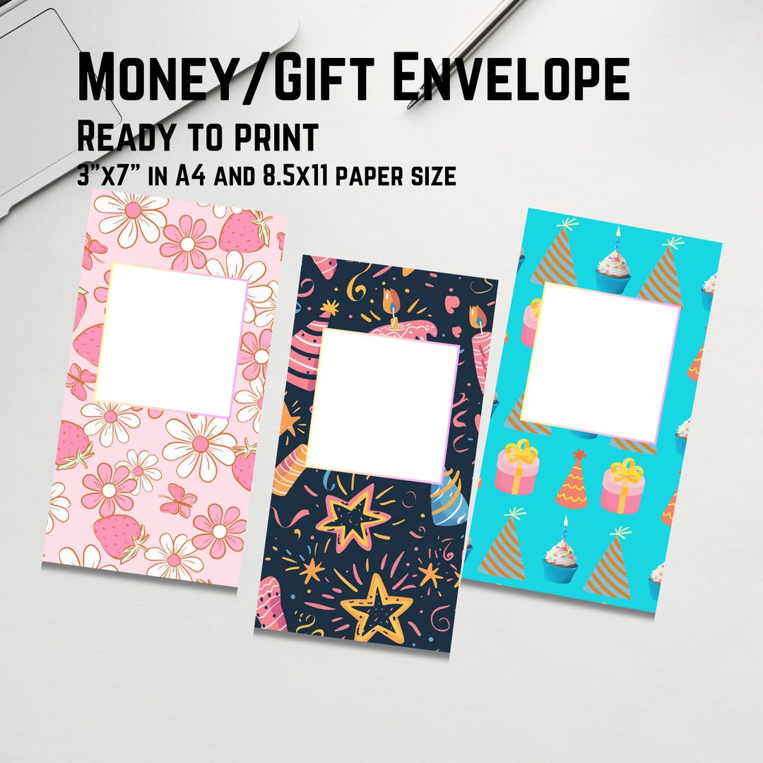 Printable Gift Money Envelope, DIY Money Holder, Festive Envelope ...