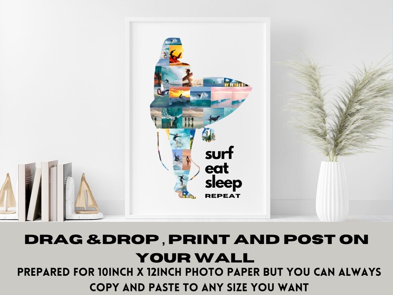 Surf Photo Collage. Beach Photos, Canva Collage Drag and Drop Photos ...