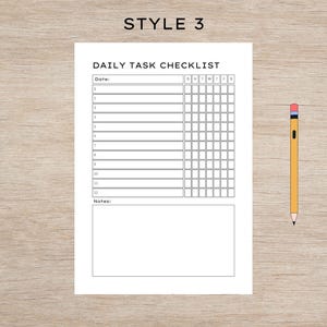 Daily Task Checklist Printable, to Do List Template, Plan Your Daily Activities to Start Your ...
