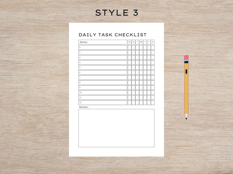 Daily Task Checklist Printable, to Do List Template, Plan Your Daily ...