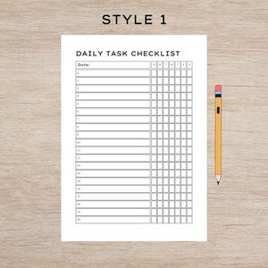 Daily Task Checklist Printable, to Do List Template, Plan Your Daily ...