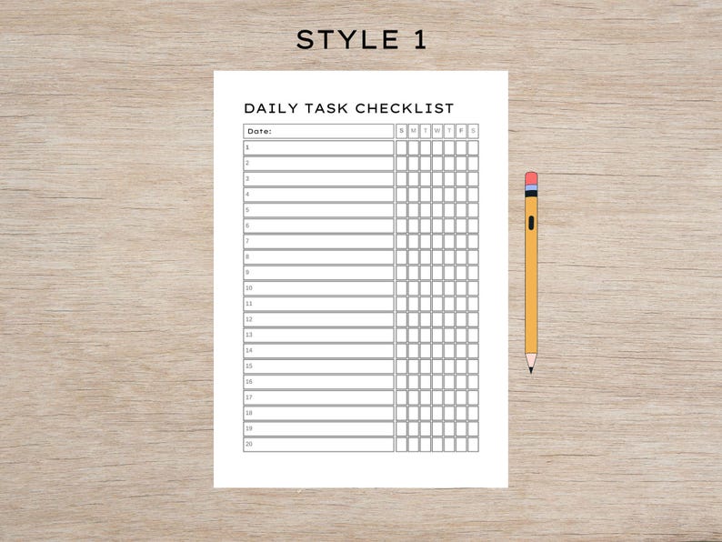 Daily Task Checklist Printable, to Do List Template, Plan Your Daily ...