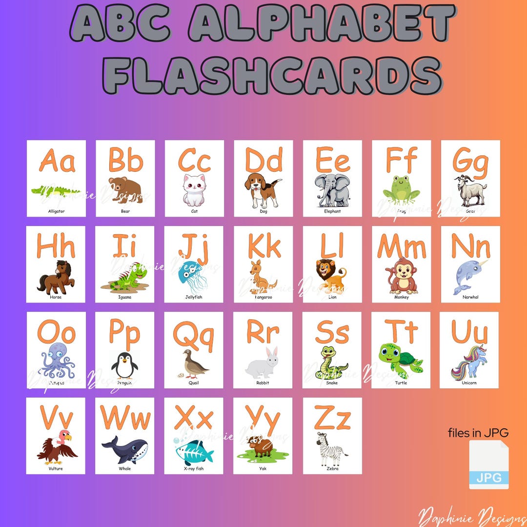 Alphabet Flash Cards, Printable Letter Flashcards, , ABC Learning Tool ...