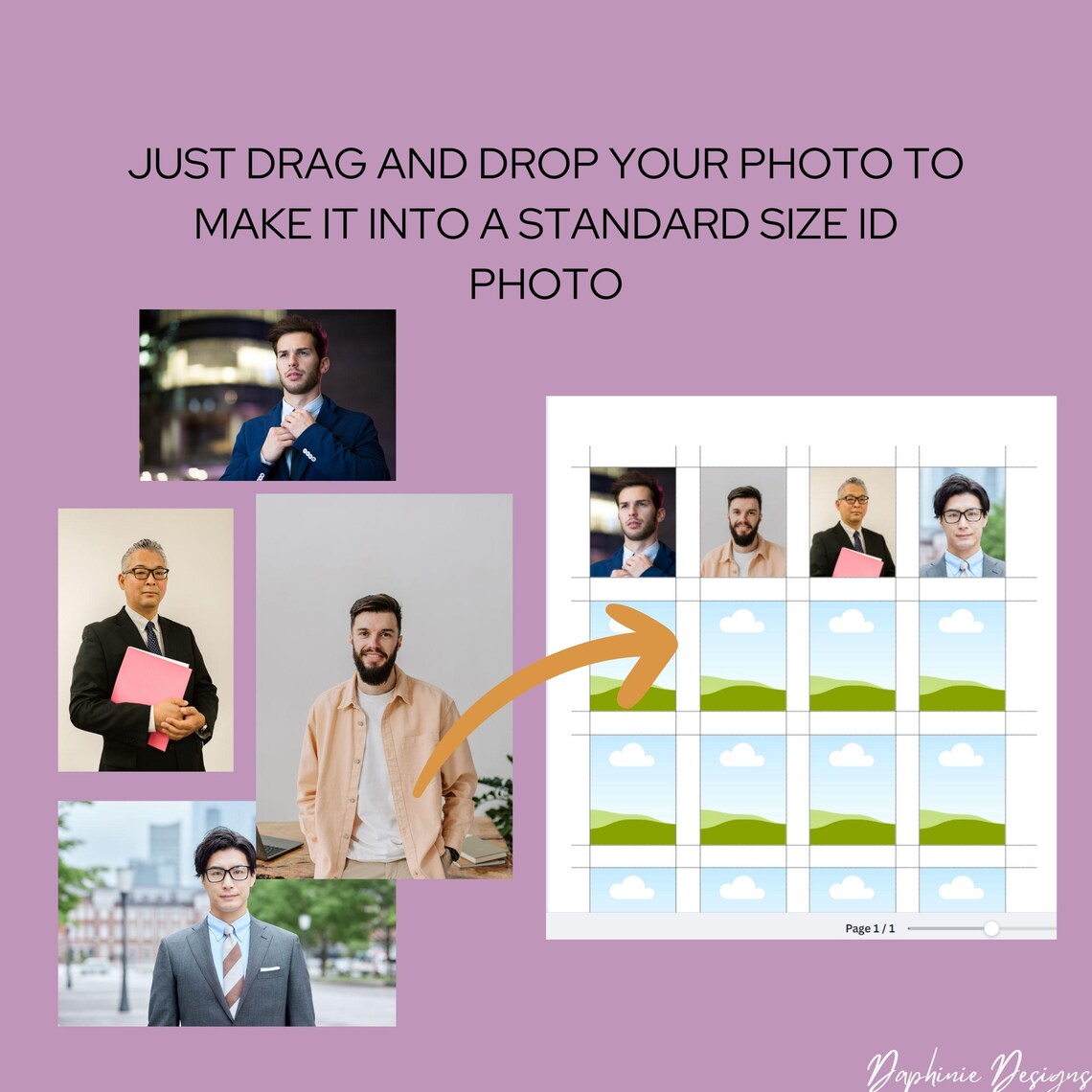 ID Card Photo Canva Template – Easy-to-use, Multi-size, Printable for ...