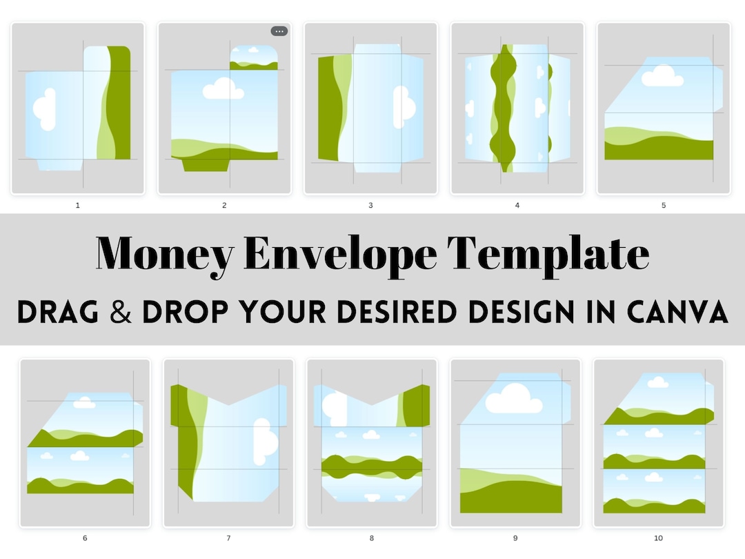Money Envelope Template Cash Budget Holder Envelope Template for Canva ...