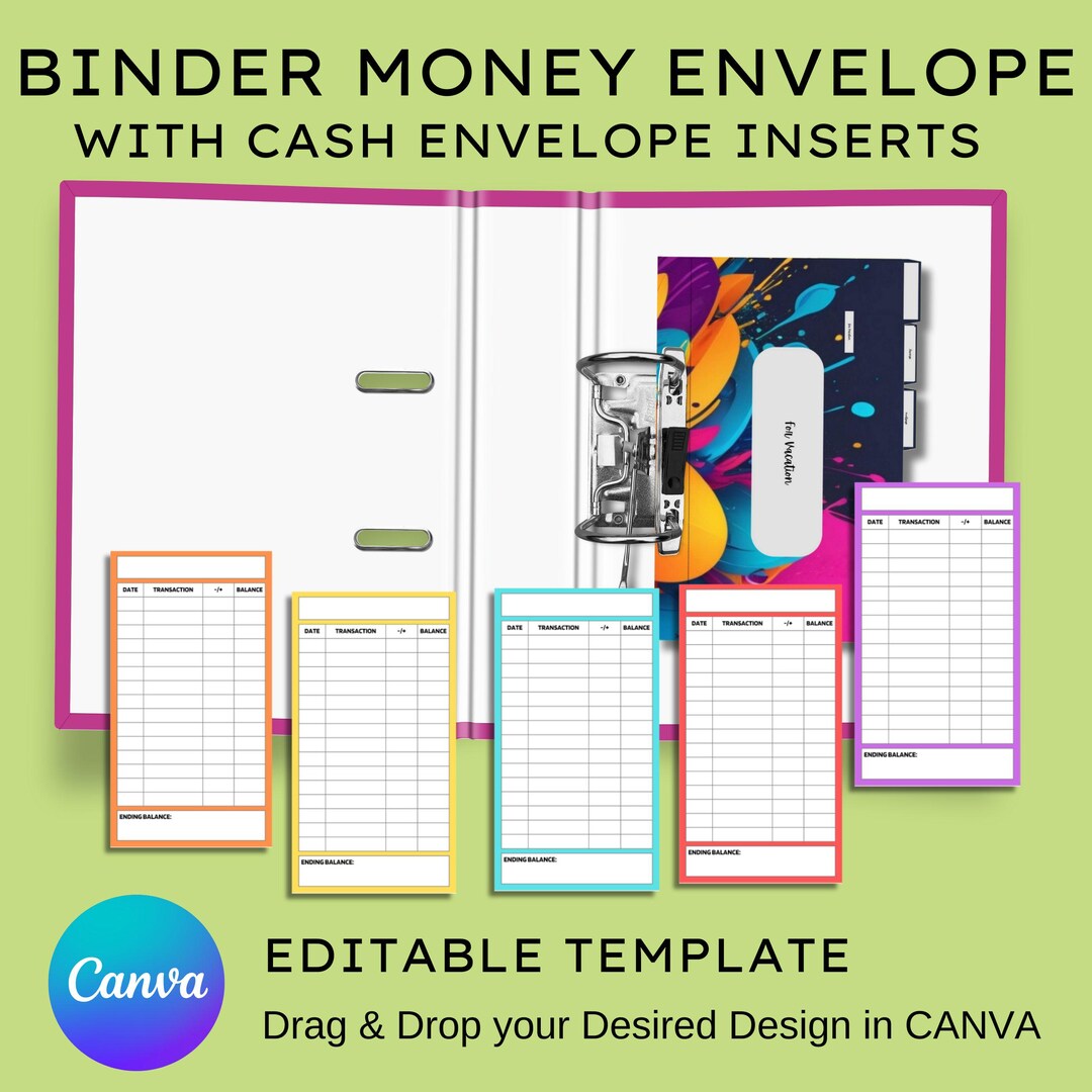 Money Envelope Savings Binder Template With Inserts, Binder Ready ...