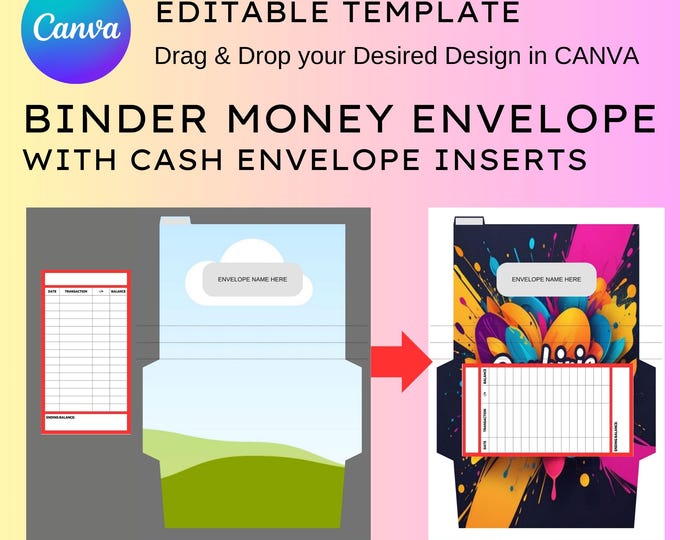 Money Envelope Template, Money Holder, Budget Envelope, Template for ...