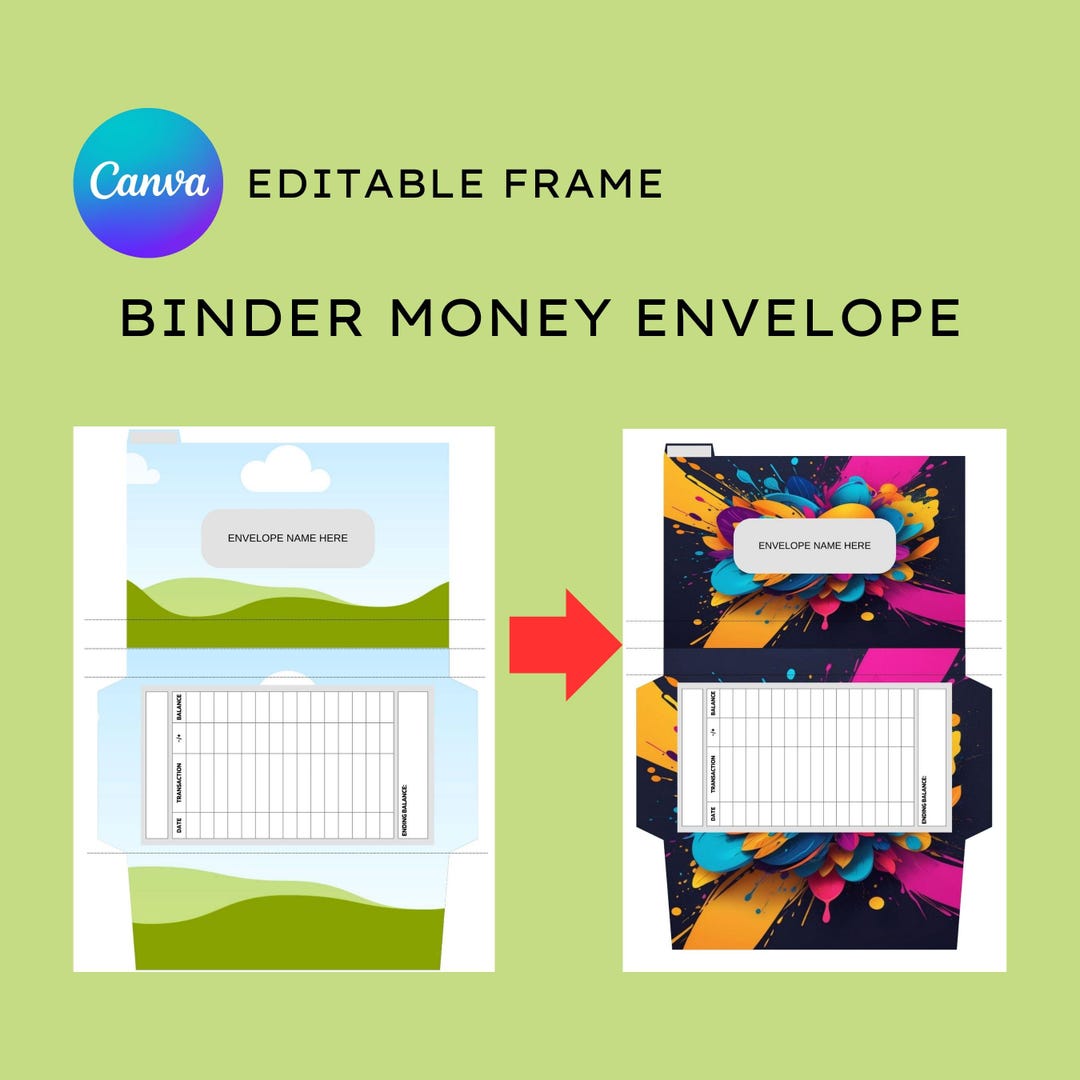 Money Envelope Template, Budget Envelope for Binder, Printable Cash ...