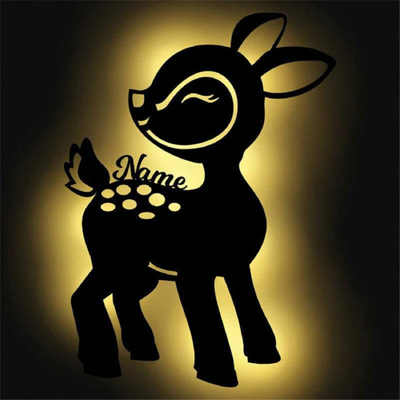 Cartoon Animal LED Baby Light Personalized Name Elephant/dinosaur/lion ...