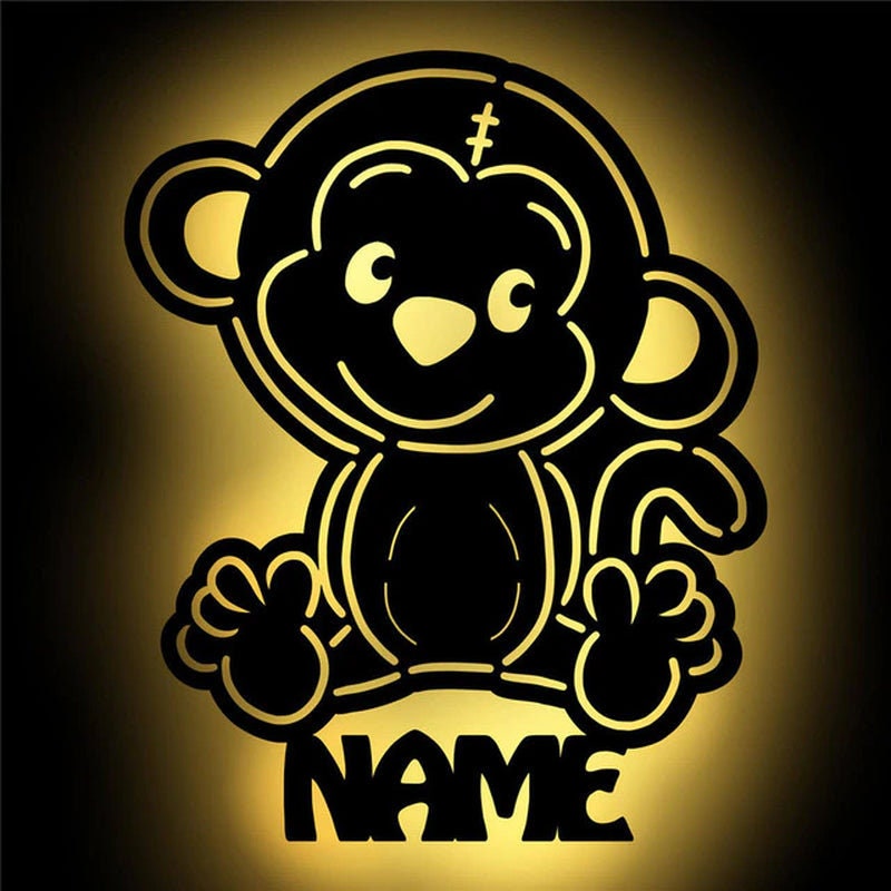 Cartoon Animal LED Baby Light Personalized Name Elephant/dinosaur/lion ...