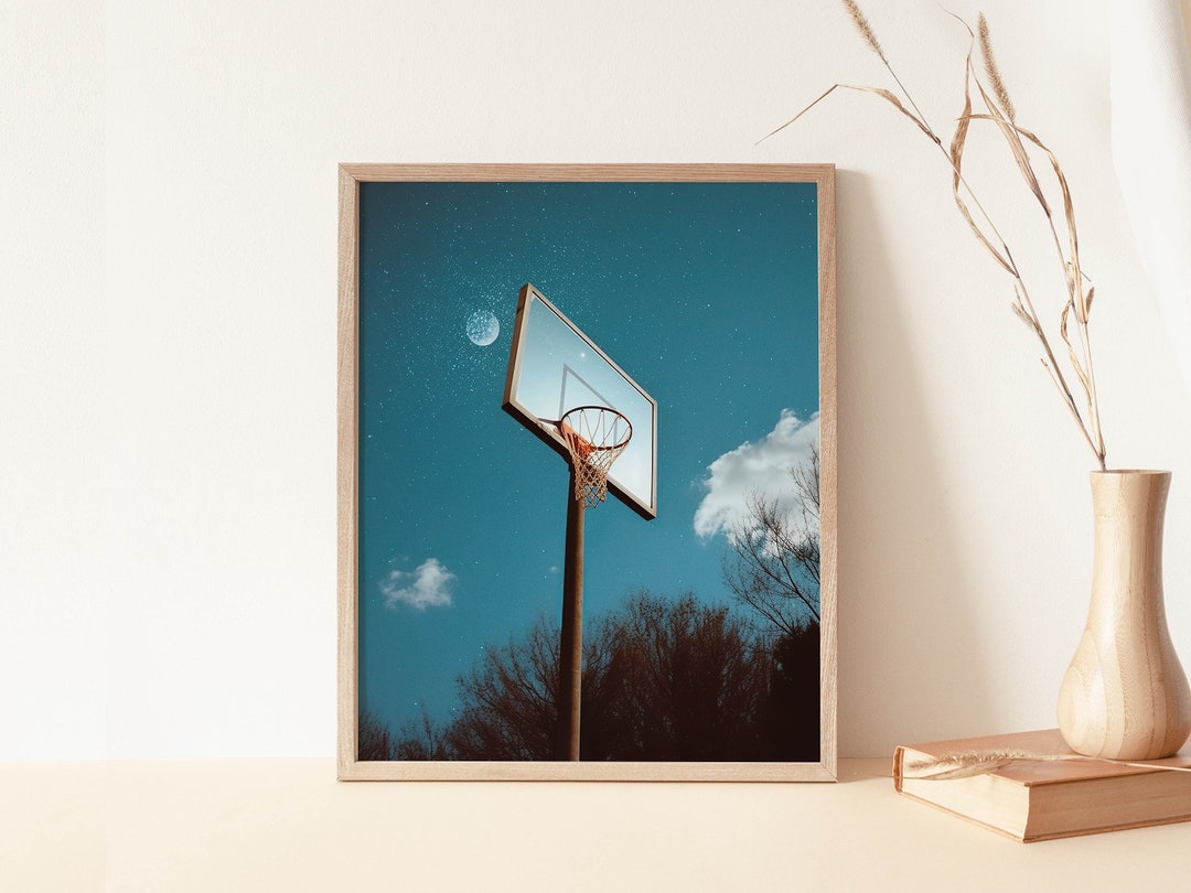 Basketball Hoop With Stars at Night PRINTABLE, Film Photo, Trendy Decor ...