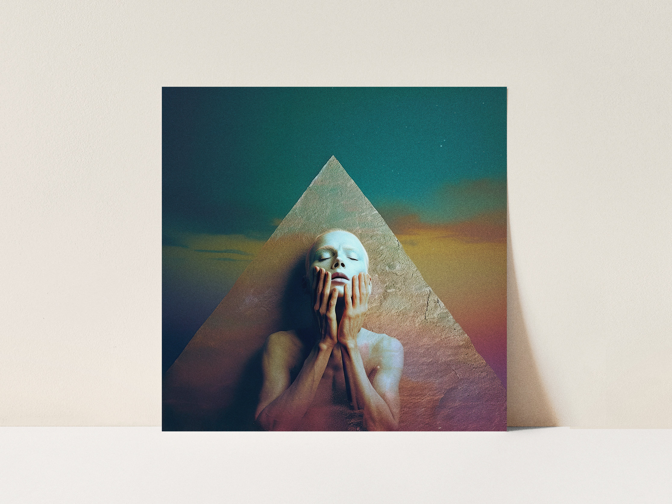 Alien Pyramid Gradient PRINTABLE, Photography, Album Art, Trippy, Teal ...