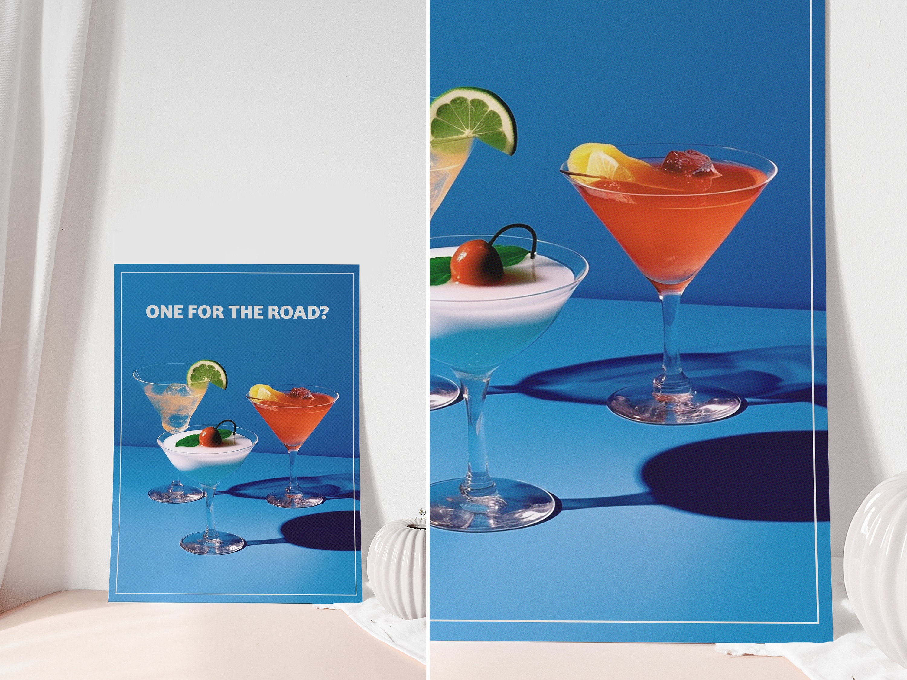 Cocktail Poster Design PRINTABLE, One More for the Road, Graphic Design ...