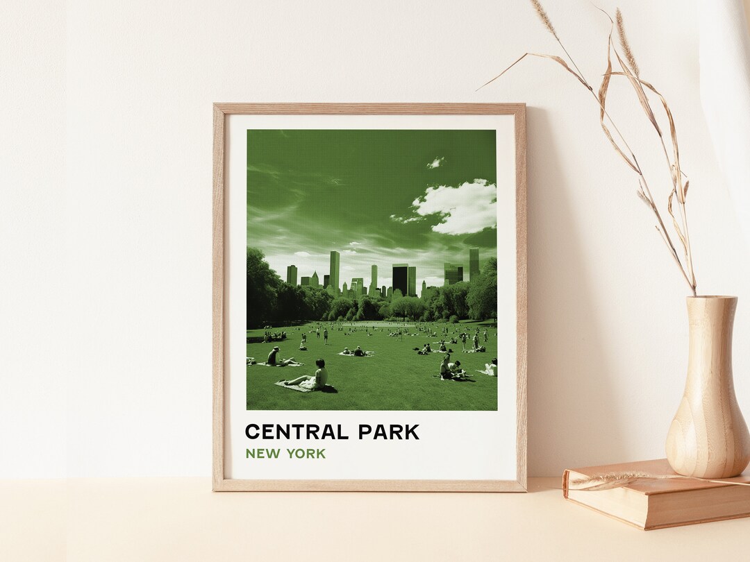 Central Park Poster Design PRINTABLE, Retro Vintage, Graphic Design ...