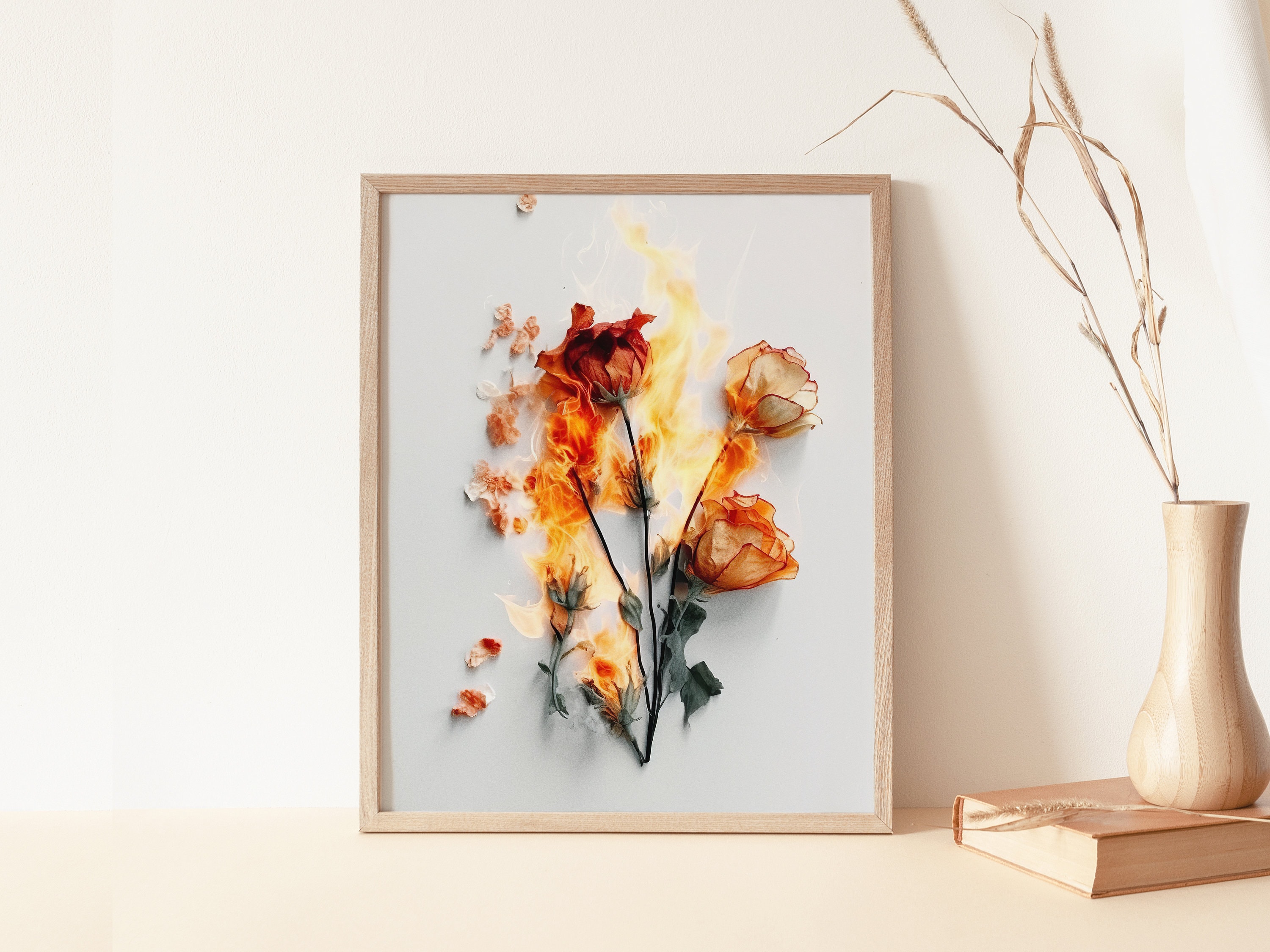 Burning Flowers PRINTABLE | Film Photo | Bouquet of Fire | Trendy Decor ...