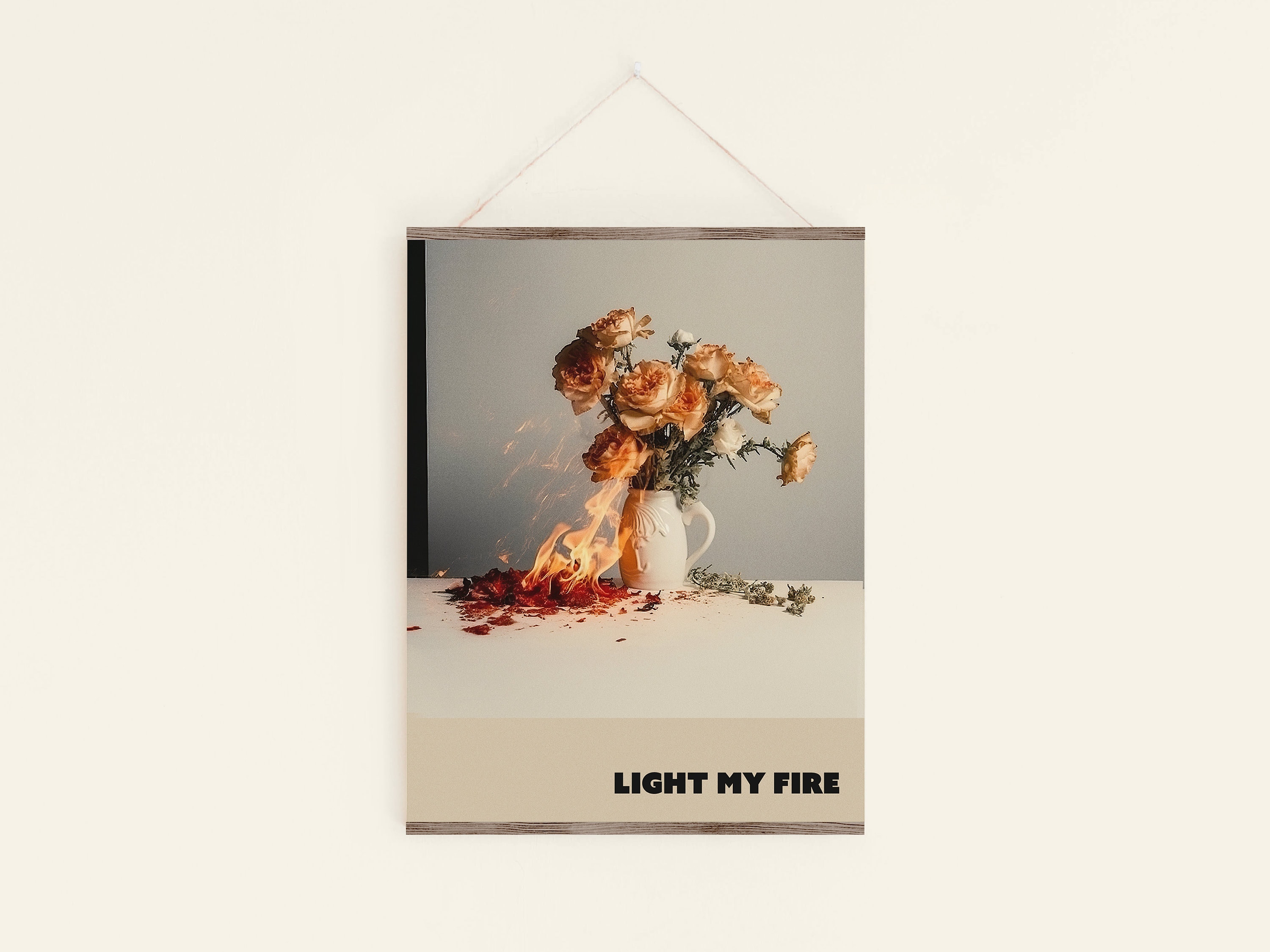 Lo-fi Flowers on Fire PRINTABLE, Film Photo, Red Smoke Bomb, Flower ...