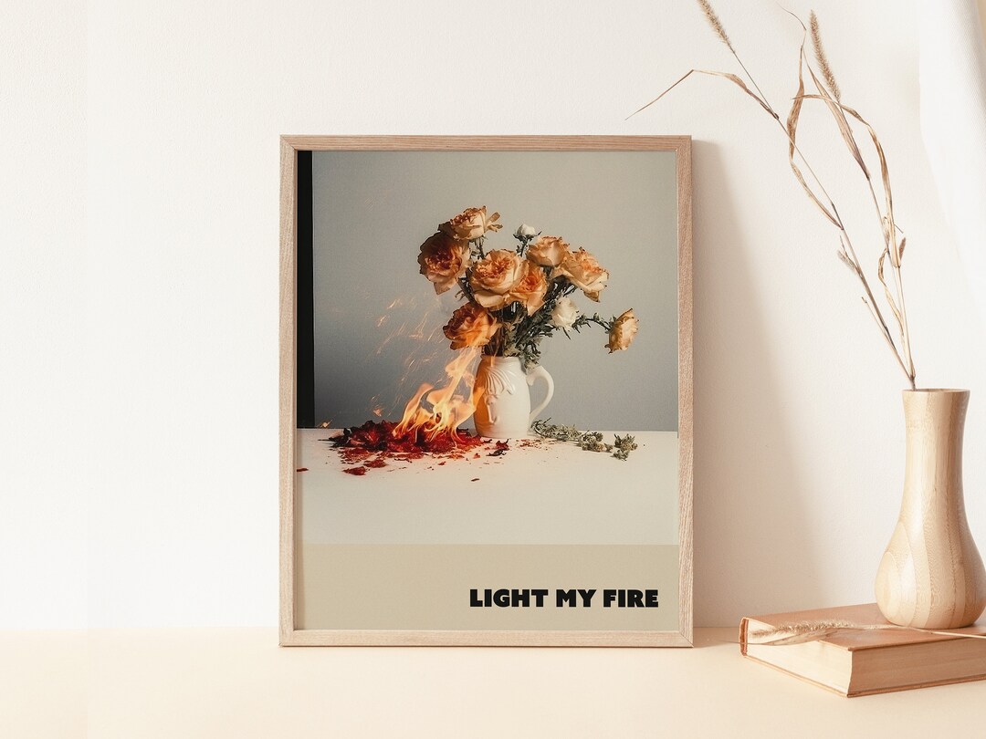 Lo-fi Flowers on Fire PRINTABLE, Film Photo, Red Smoke Bomb, Flower ...