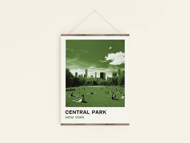 Central Park Poster Design PRINTABLE, Retro Vintage, Graphic Design ...