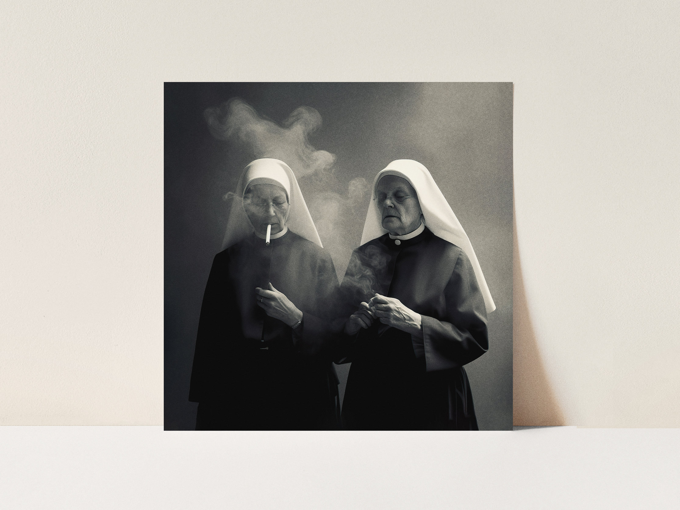 Nuns Smoking PRINTABLE, Black and White Photography, Mood Art, Album ...