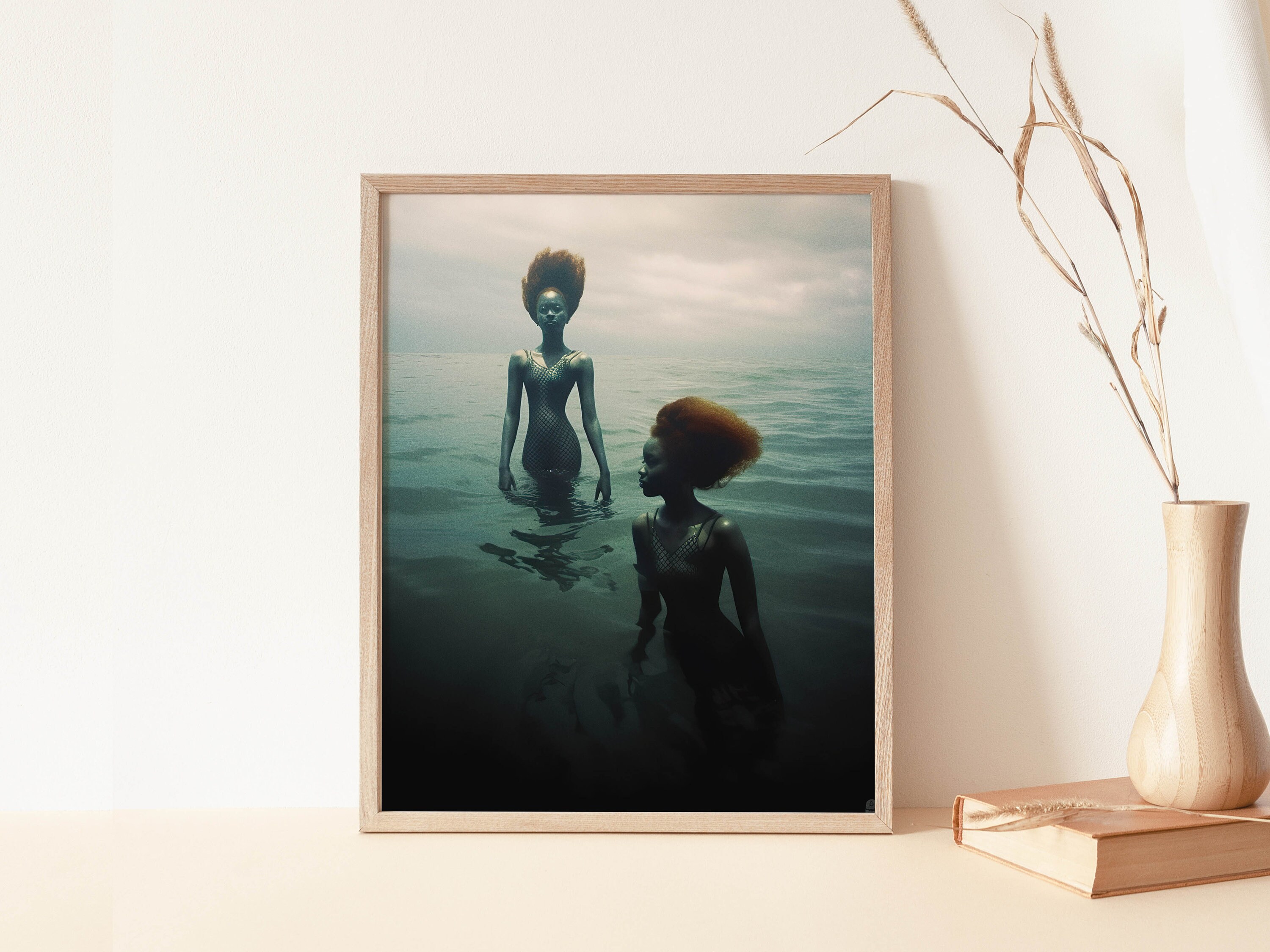 Beautiful Black Mermaid PRINTABLE, Photography, Dream Escape, Real ...