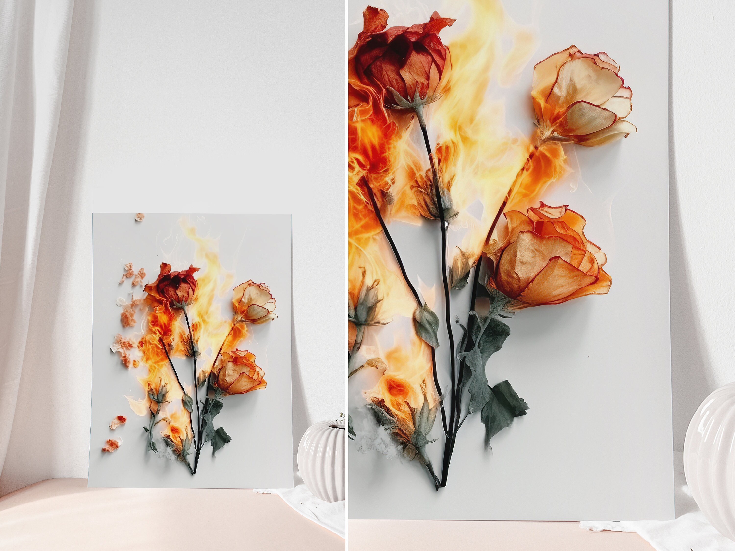 Burning Flowers PRINTABLE Film Photo Bouquet of Fire Trendy Decor ...