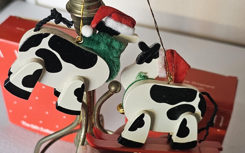 Avon Holly Jolly Cow Christmas Ornaments – Vintage 1990s Set - Etsy