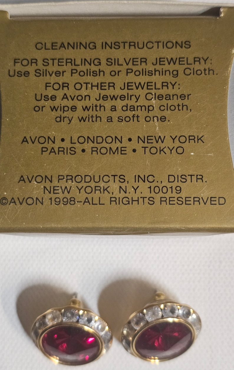 Glitzy Red Pierced Earrings W Surgical Steel Posts Siam and Crystal ...