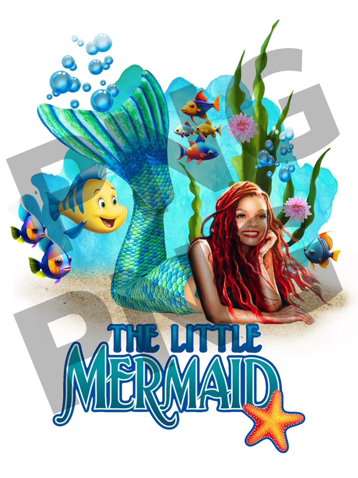Transparent "the Black Little Mermaid" Digital Download, DTF ...