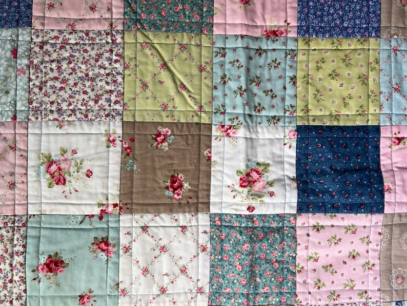 Handmade Quilt. 100% Cotton With Pastel Colors. One-of-a-kind. - Etsy