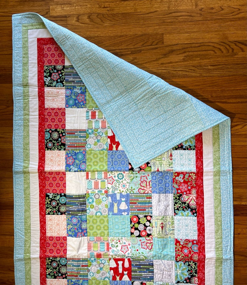 Handmade Quilt. Colorful One-of-a-kind. the Theme of the Fabric Print ...