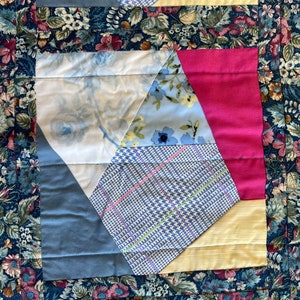Pieced Blocks Bordered With Flowers. 100% Cotton With Color-matched ...