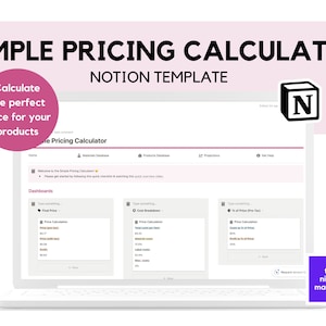 Pricing Calculator Notion Template | Product Pricing for Handmade ...