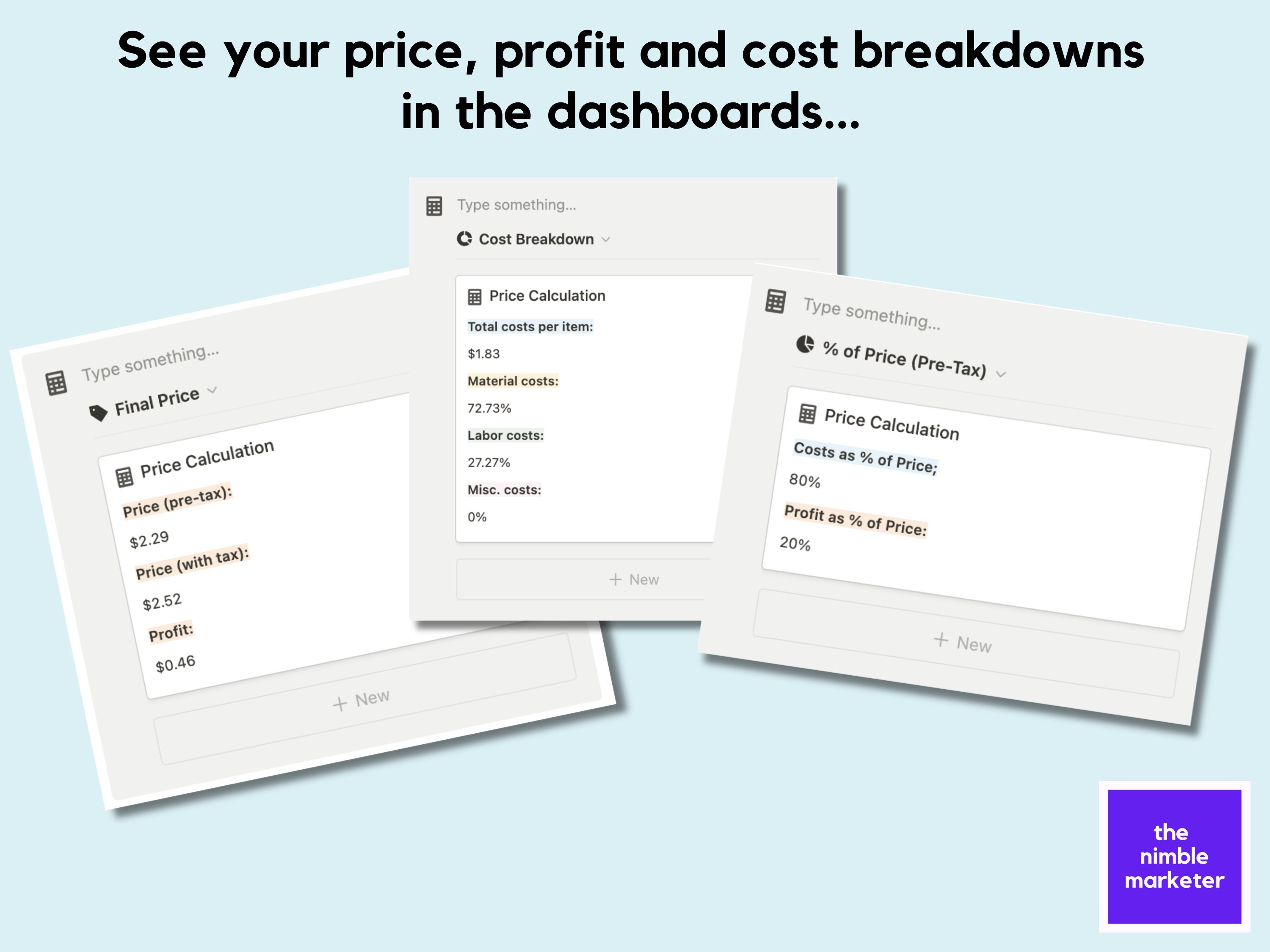 Pricing Calculator Notion Template | Product Pricing for Handmade ...