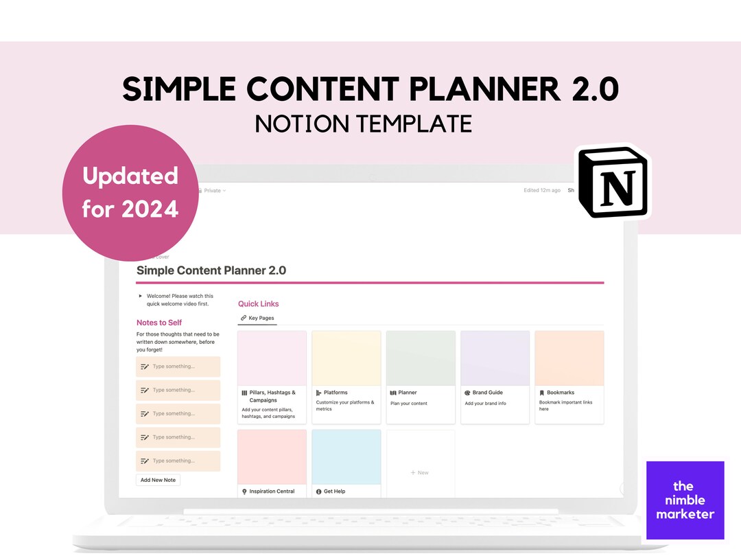 Content Planner Notion Template for Business Owners, Marketers ...