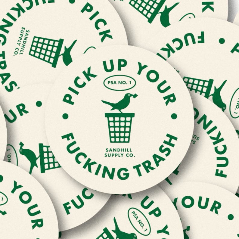 PSA No. 01 - Pick up Your Trash Sticker - Etsy